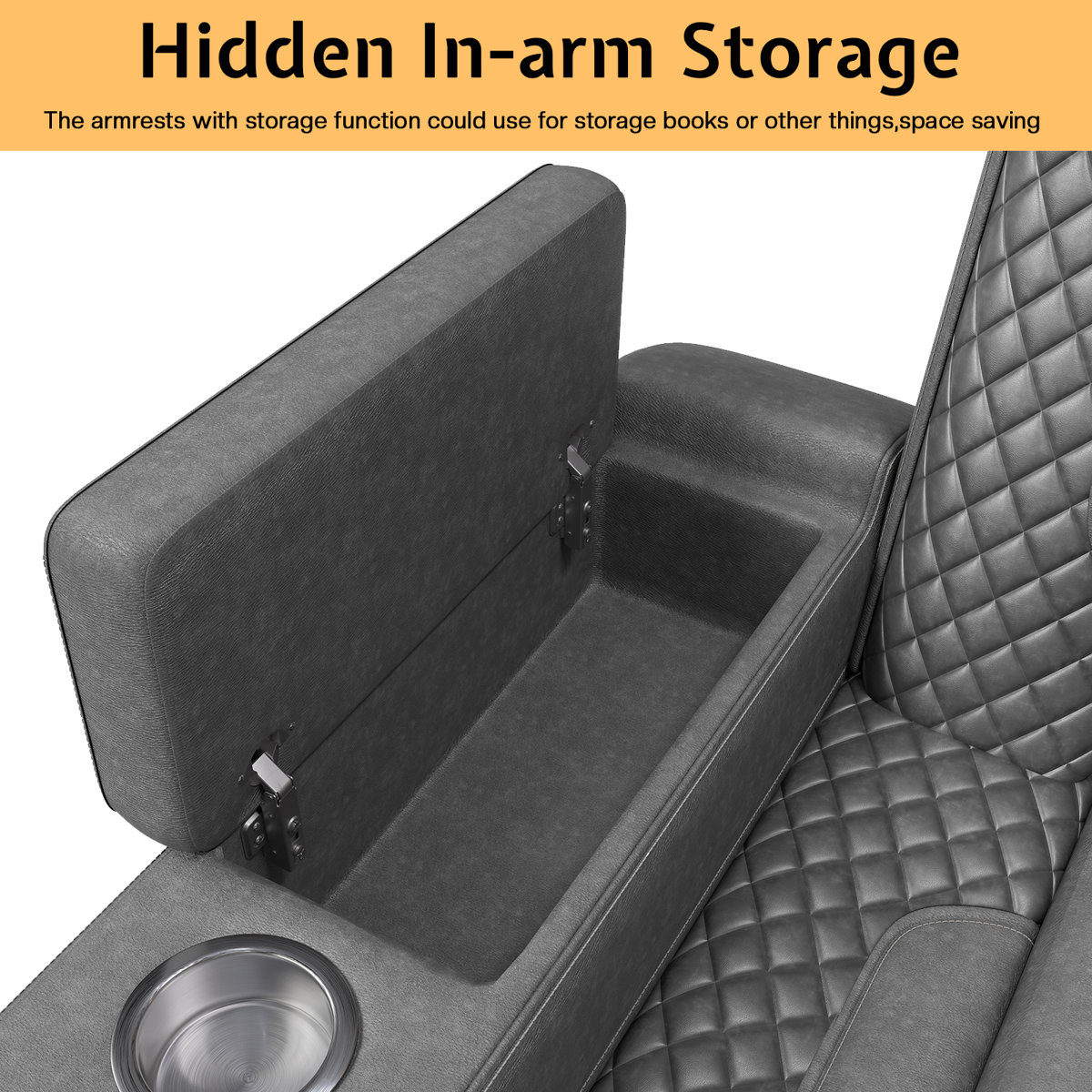 Hokku Designs Home Theatre Seating Seats, Bluetooth Speaker Loveseat Game Movie Recliner Chair ...